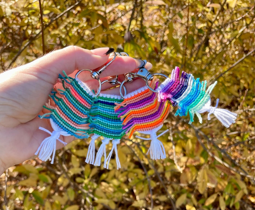 Rainbow Rag Rug/ Flip Flop Keychains, Shag Bracelets, Bag Charms ...