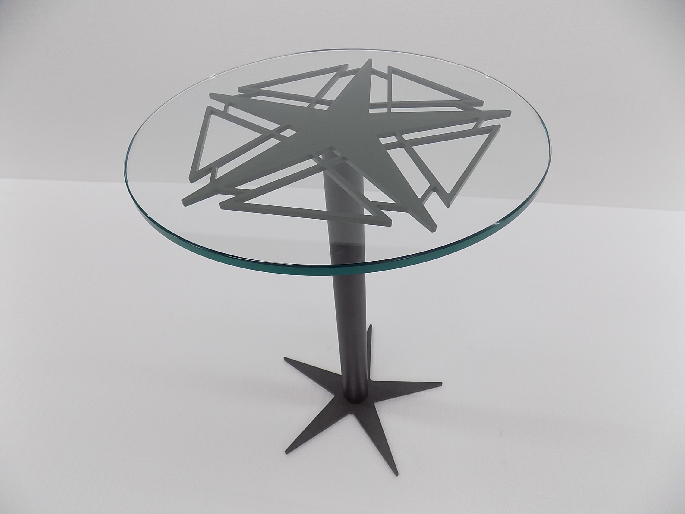Custom Metal End Table Tula Steel with a Dark Green Finish, Steel ...