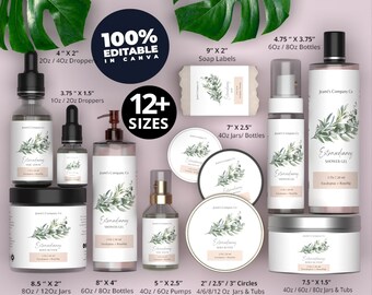 Marble Vain DIY 100% Editable Product Label Templates body Butter, Body ...