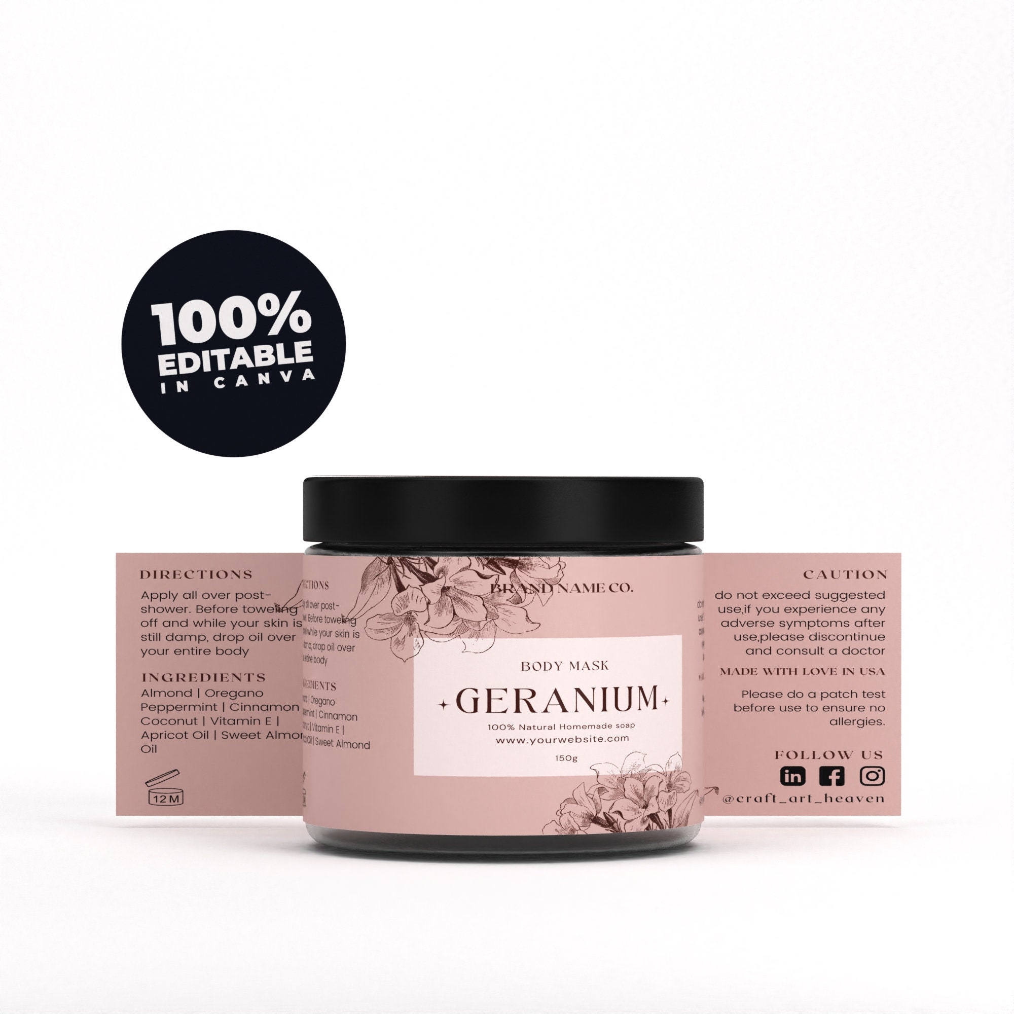 PINK Blush Bottle and Jar Product Label Set dropper Label - Etsy