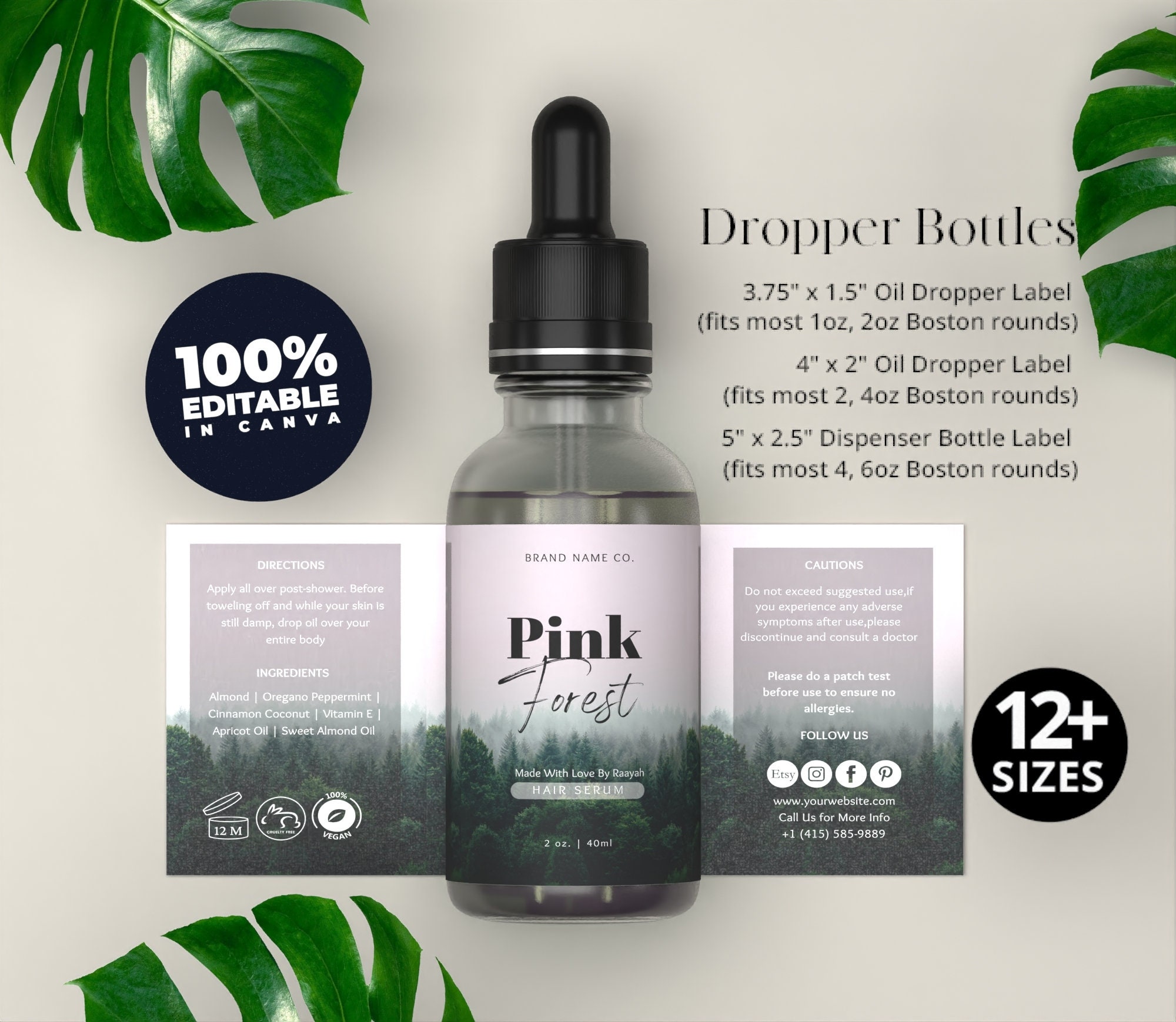 100% Editable Body Product Label Templates Vanilla Body Butter, Body ...