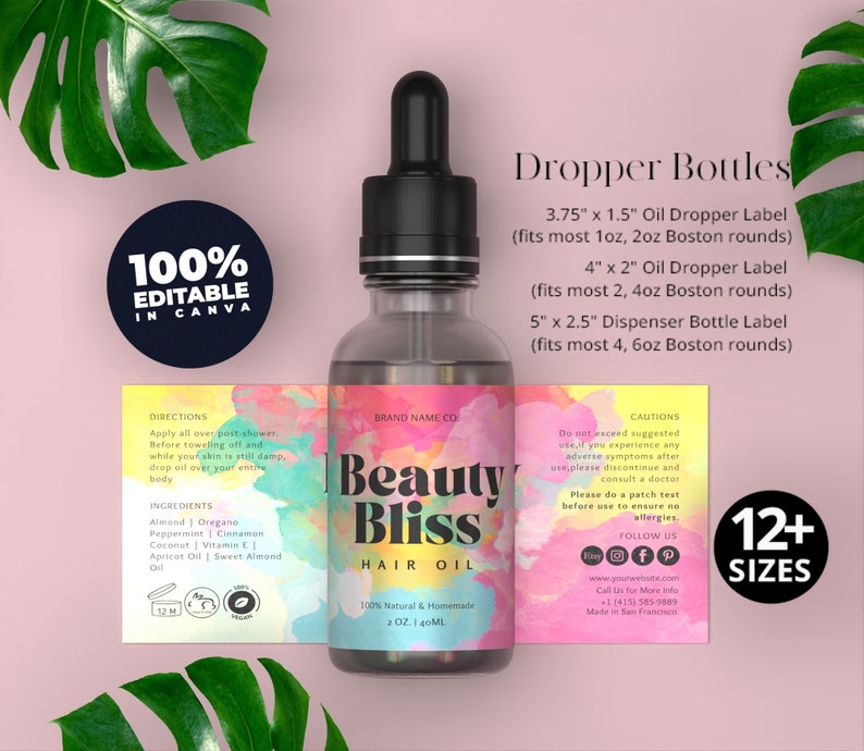 Editable Body Product Labels CANVA, DIY Cosmetic Labels, Editable ...