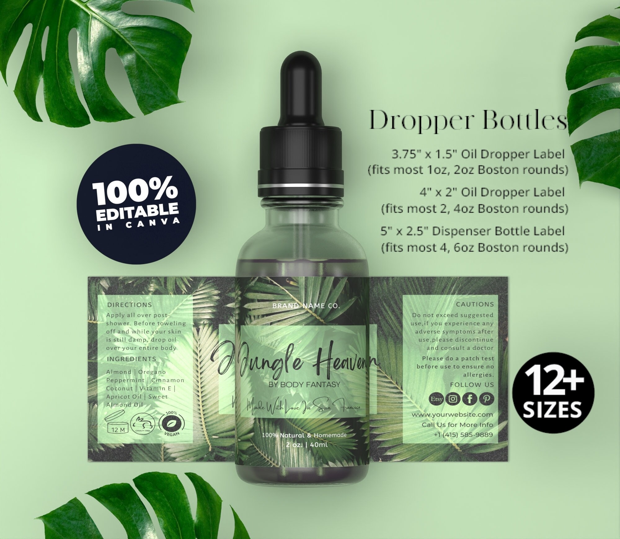 100% Editable Body Product Label Templates Vanilla Body Butter, Body ...