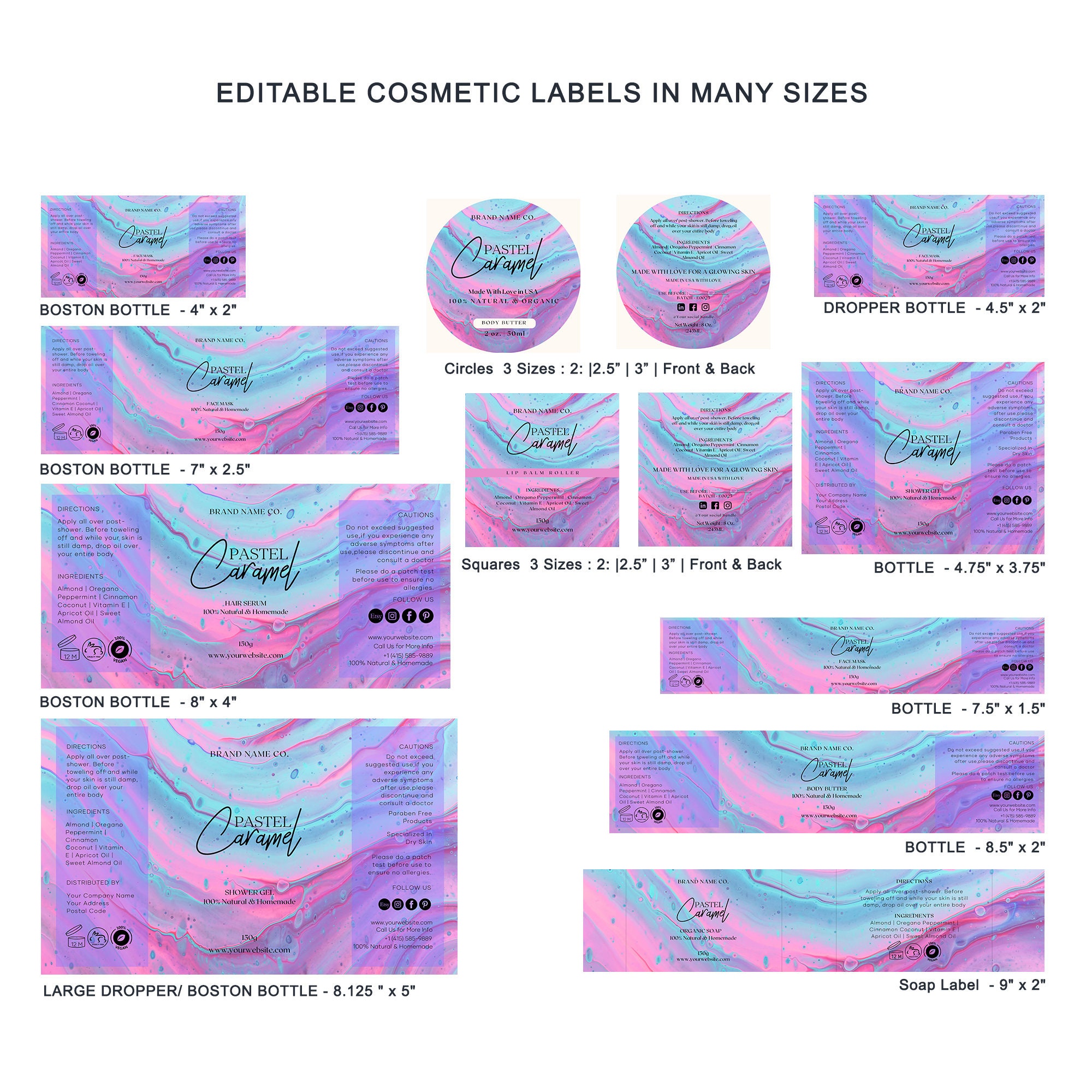 Stunning Editable Cosmetic Label Template Bundle, Product Label ...