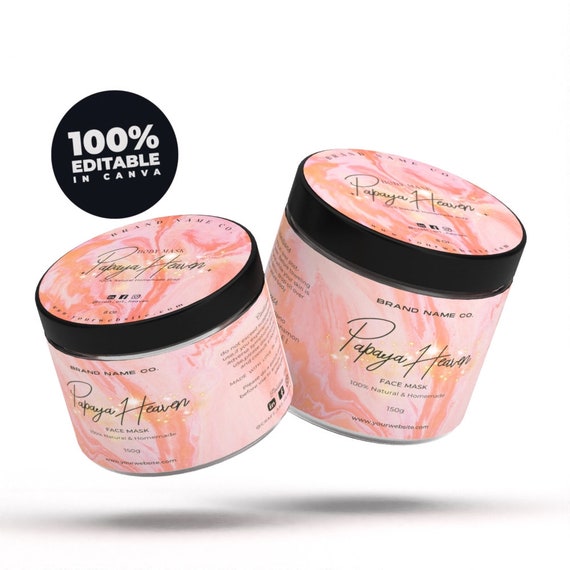 100% Editable DIY Product Label Templates Body Butter Jar - Etsy