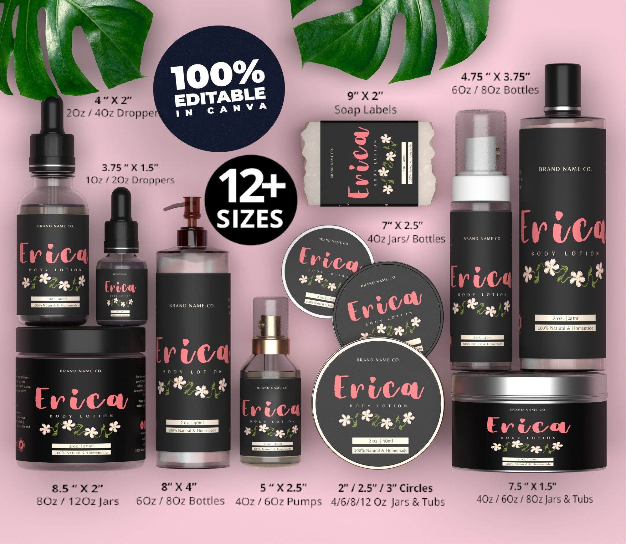 Stunning Editable Cosmetic Label Template Bundle, Product Label ...