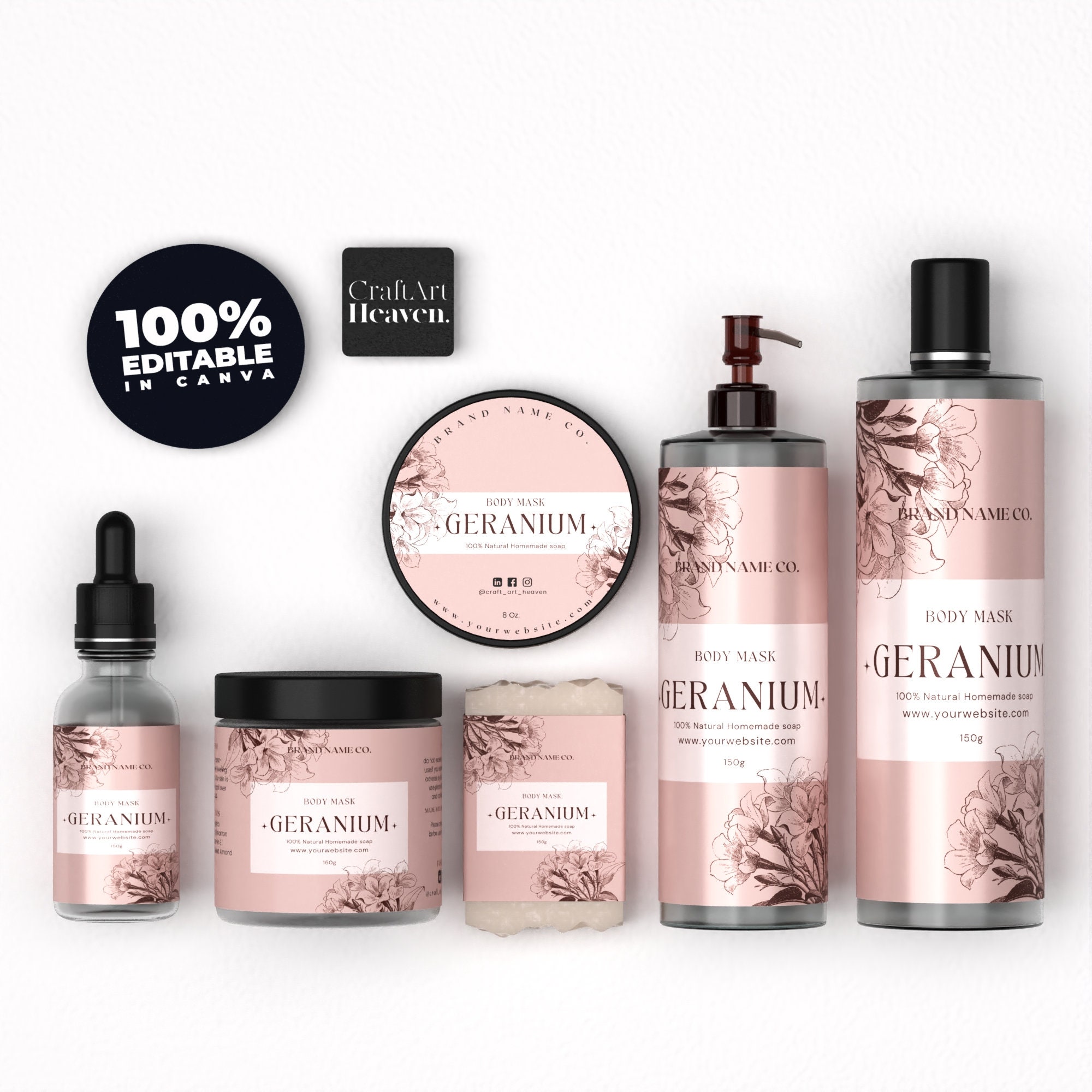 Elegant Editable Body Product Jar Label Templates Printable - Etsy