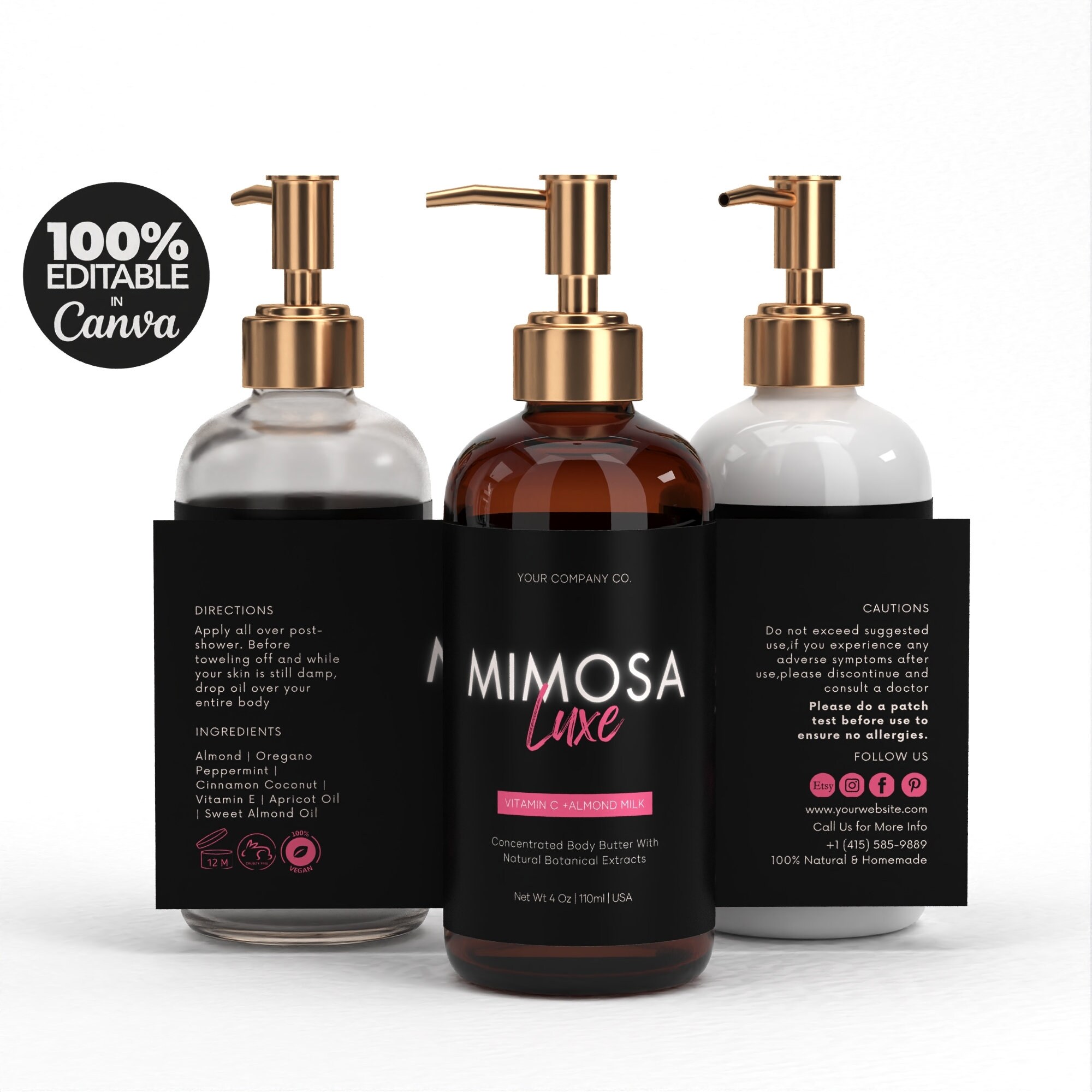 Stunning Editable Label Template Bundle, Skincare Product Label ...