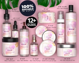 Editable Pink Cosmetic Label Templates Body Butter - Etsy