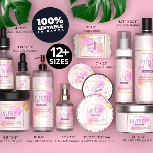 100% Editable Body Product Labels DIY Cosmetic Labels - Etsy