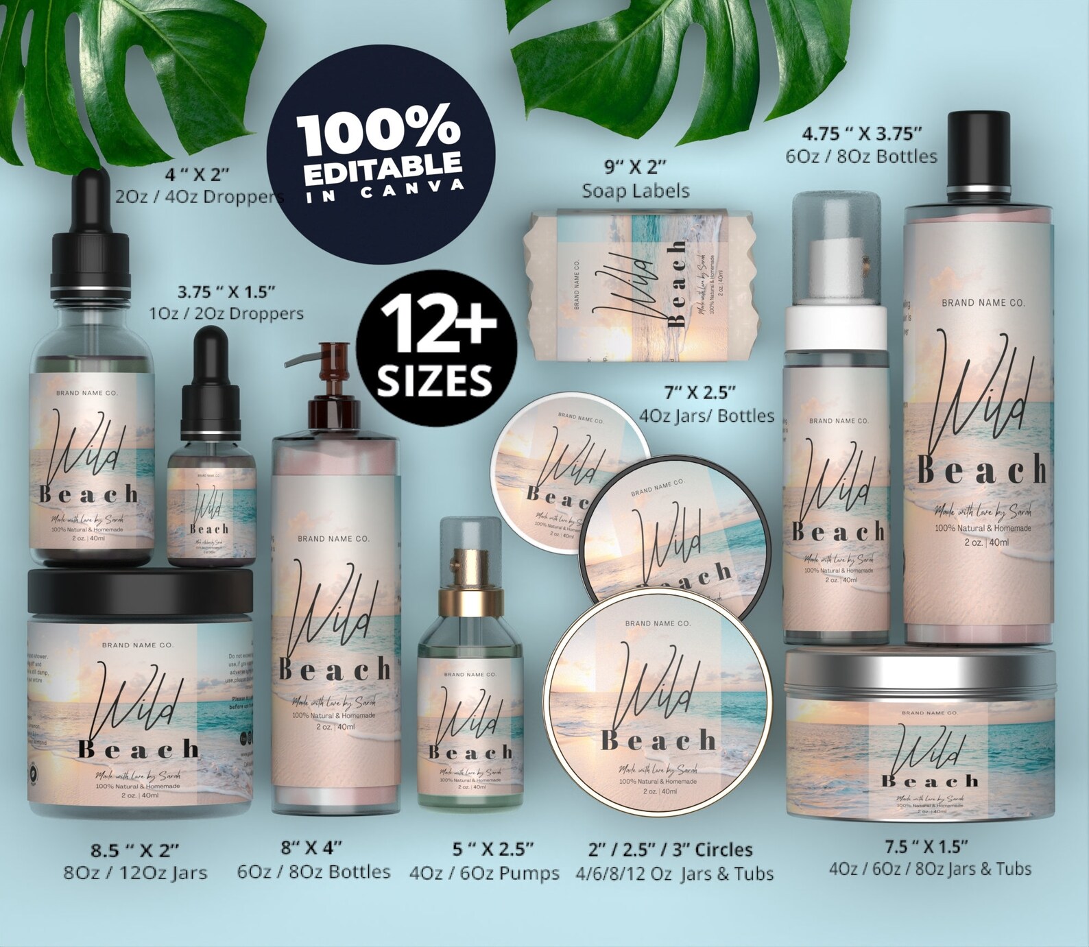 100% Editable Body Product Label Templates Vanilla Body - Etsy