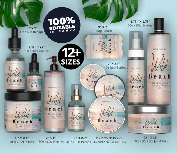 100% Editable Body Product Label Templates Vanilla Body - Etsy