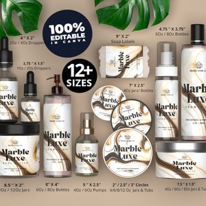 Marble Luxe - DIY 100% Editable Product Label Templates - Body Butter ...