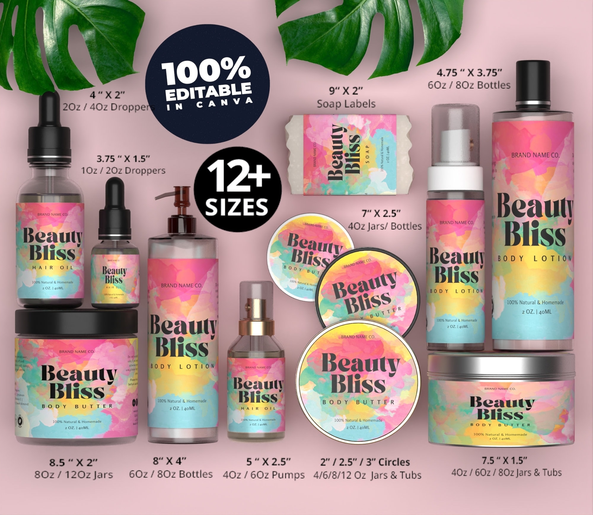 Editable Body Product Labels CANVA, DIY Cosmetic Labels, Editable ...