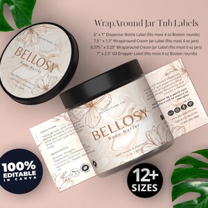 100% Editable Body Product Label Templates - Body Butter, Skincare ...