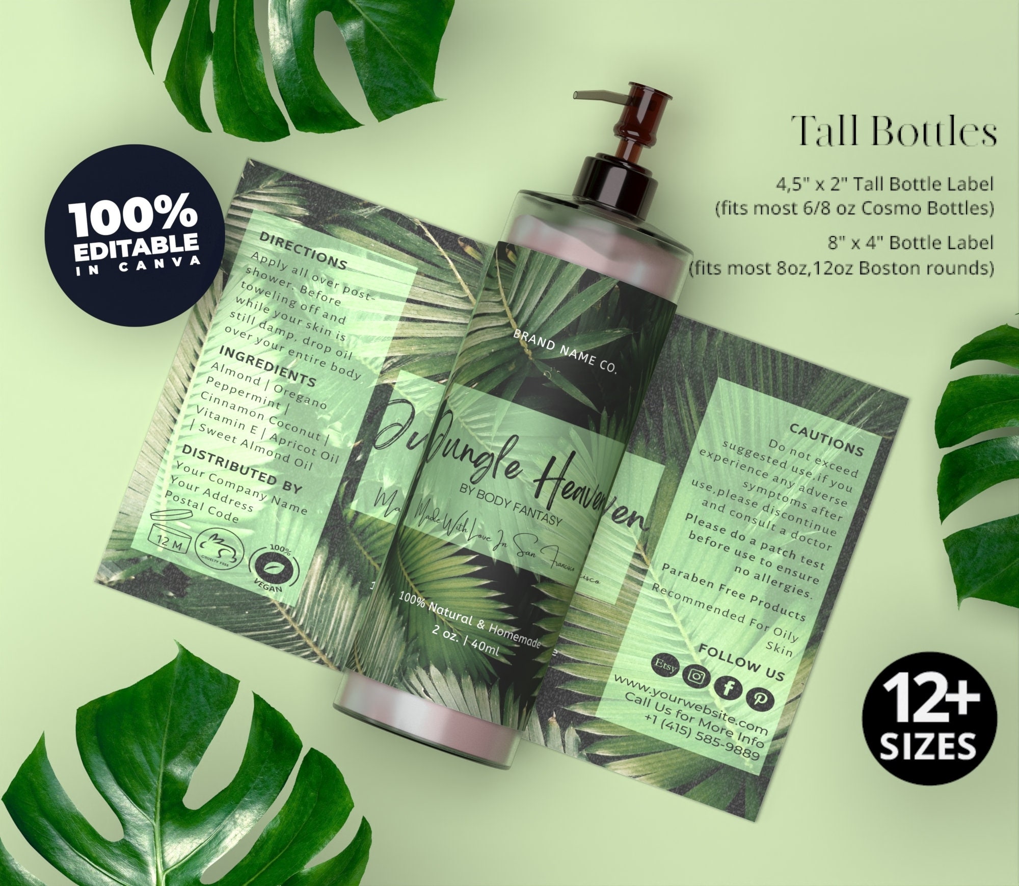 100% Editable Body Product Label Templates Vanilla Body Butter, Body ...