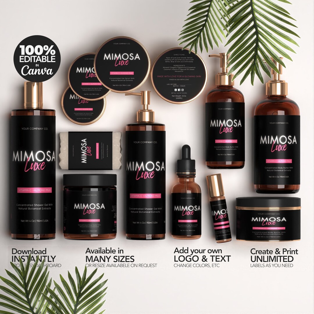 Stunning Editable Label Template Bundle, Skincare Product Label ...