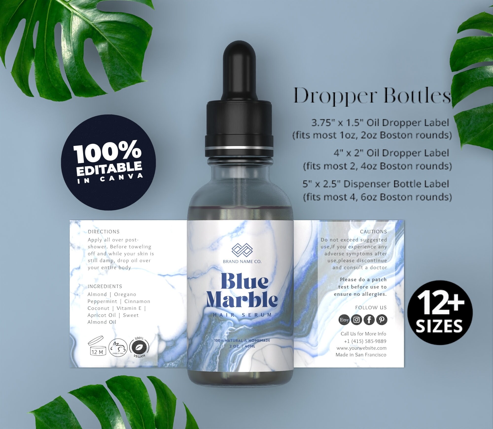 Editable Body Product Label Bundle, DIY CANVA Cosmetic Labels, Editable ...