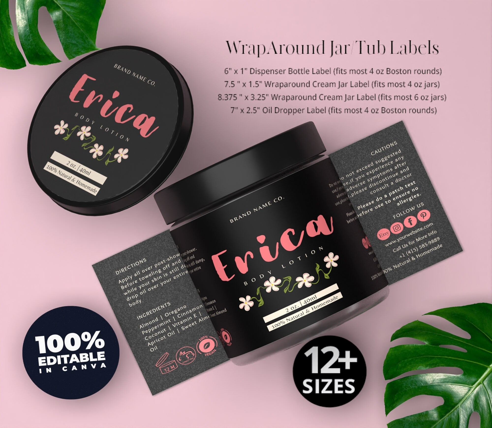 Stunning Editable Cosmetic Label Template Bundle, Product Label ...