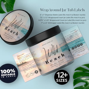 100% Editable Body Product Label Templates - Vanilla Body Butter, Body ...