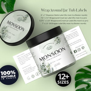 100% Editable Body Product Label Templates - Eucalyptus Body Butter ...