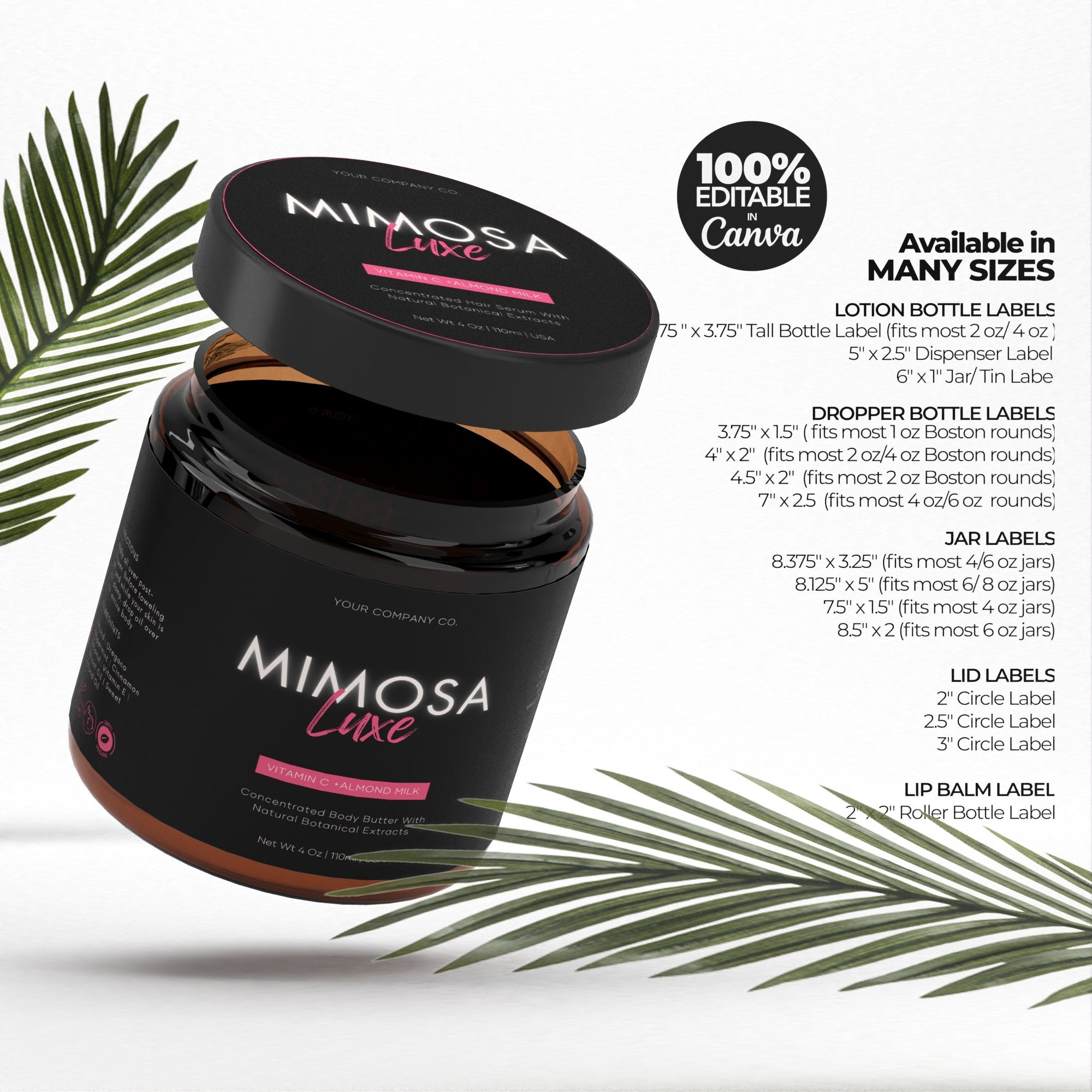 Stunning Editable Label Template Bundle, Skincare Product Label ...