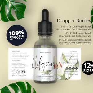 100% Editable Body Product Label Templates - Vanilla Body Butter, Body ...