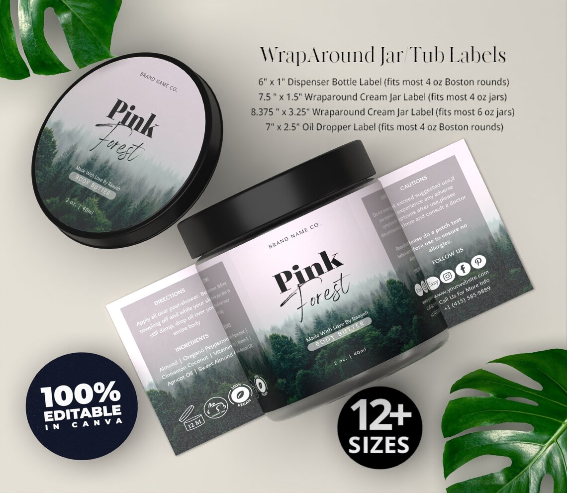 Stunning Cosmetic Product Label Template Bundle, Canva Product Label ...