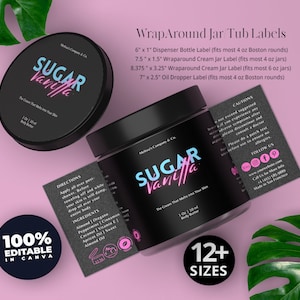 Fully Editable Body Product Label Template Bundle - Body Butter, Body ...