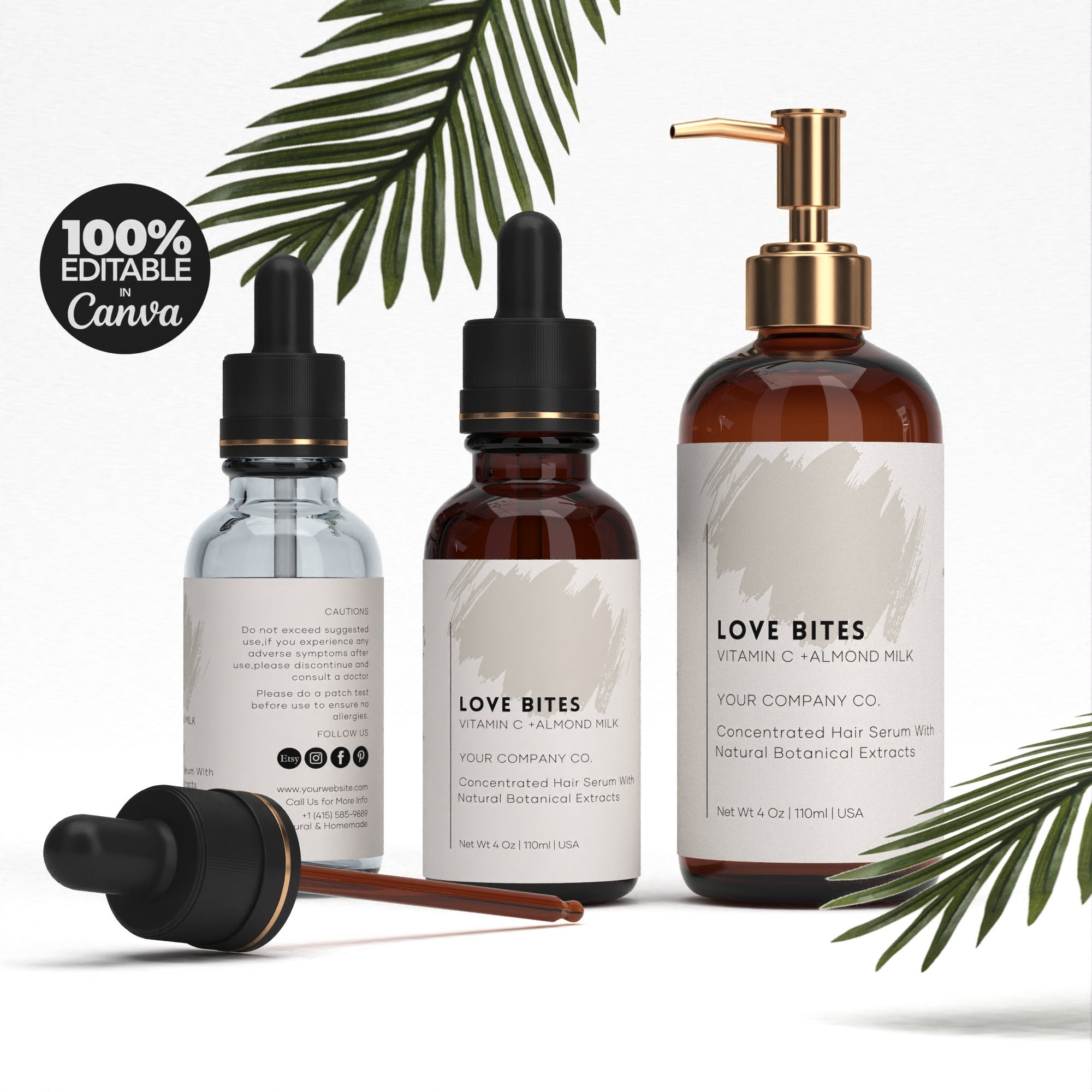 Love Bites Editable Cosmetic Label Templates, Custom Body Product Label ...
