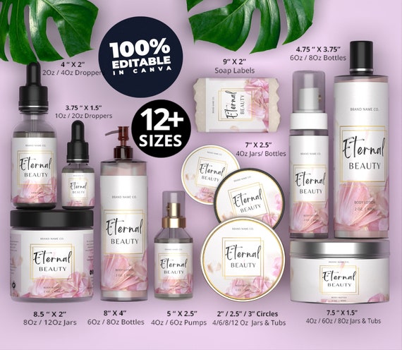 100% Editable Body Product Labels DIY Cosmetic Labels - Etsy