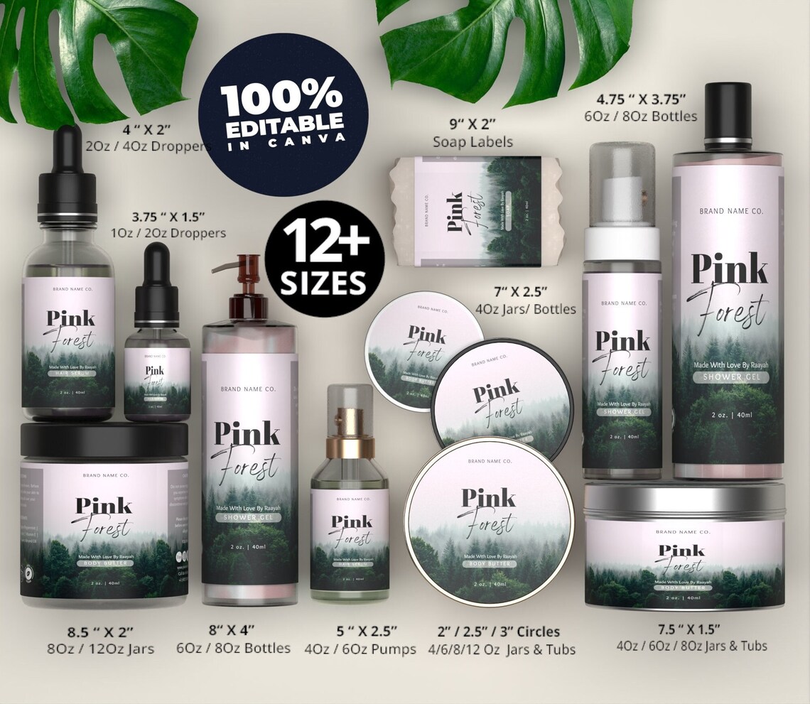 100% Editable Body Product Label Templates Vanilla Body Butter, Body ...