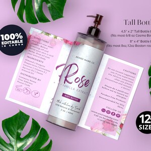 100% Editable Body Product Label Templates - Vanilla Body Butter, Body ...