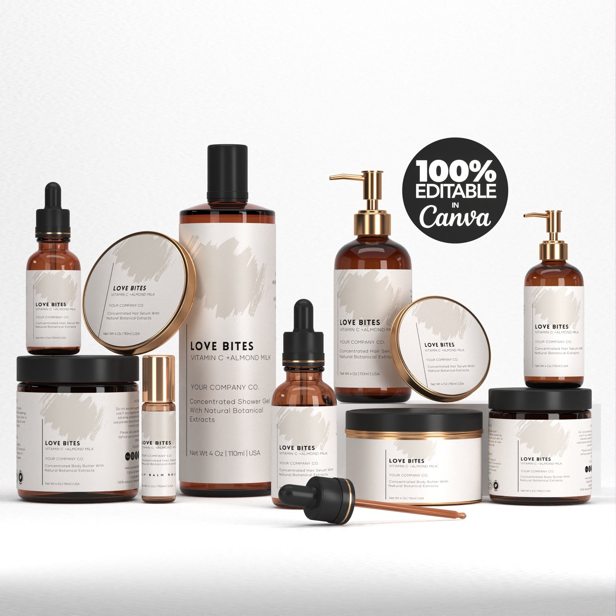 Love Bites - Editable Cosmetic Label Templates, Custom Body Product ...