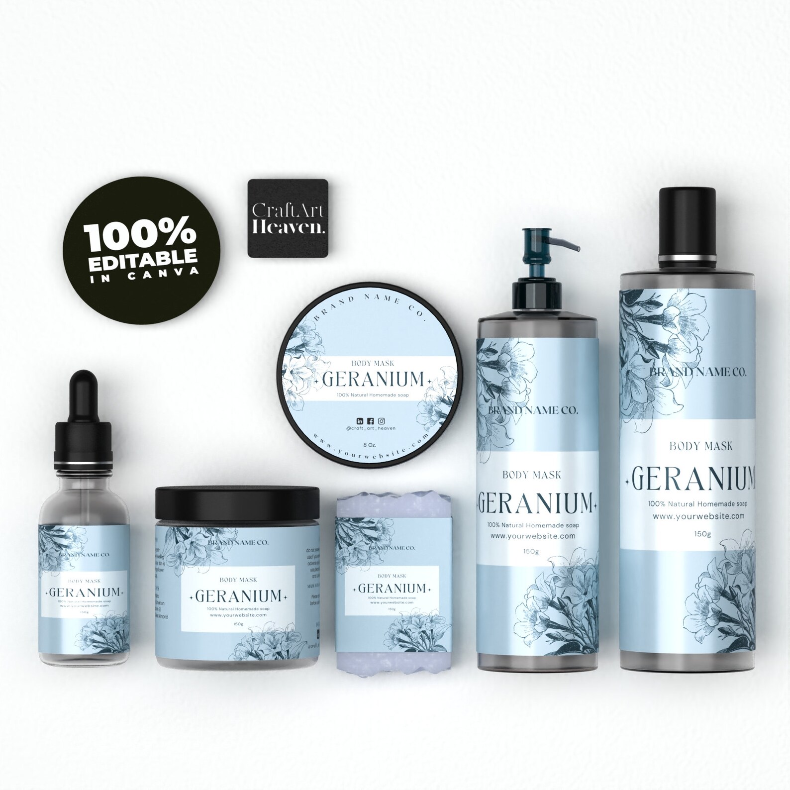 DIY Editable Product Label Collection Dropper Bottle Labels - Etsy