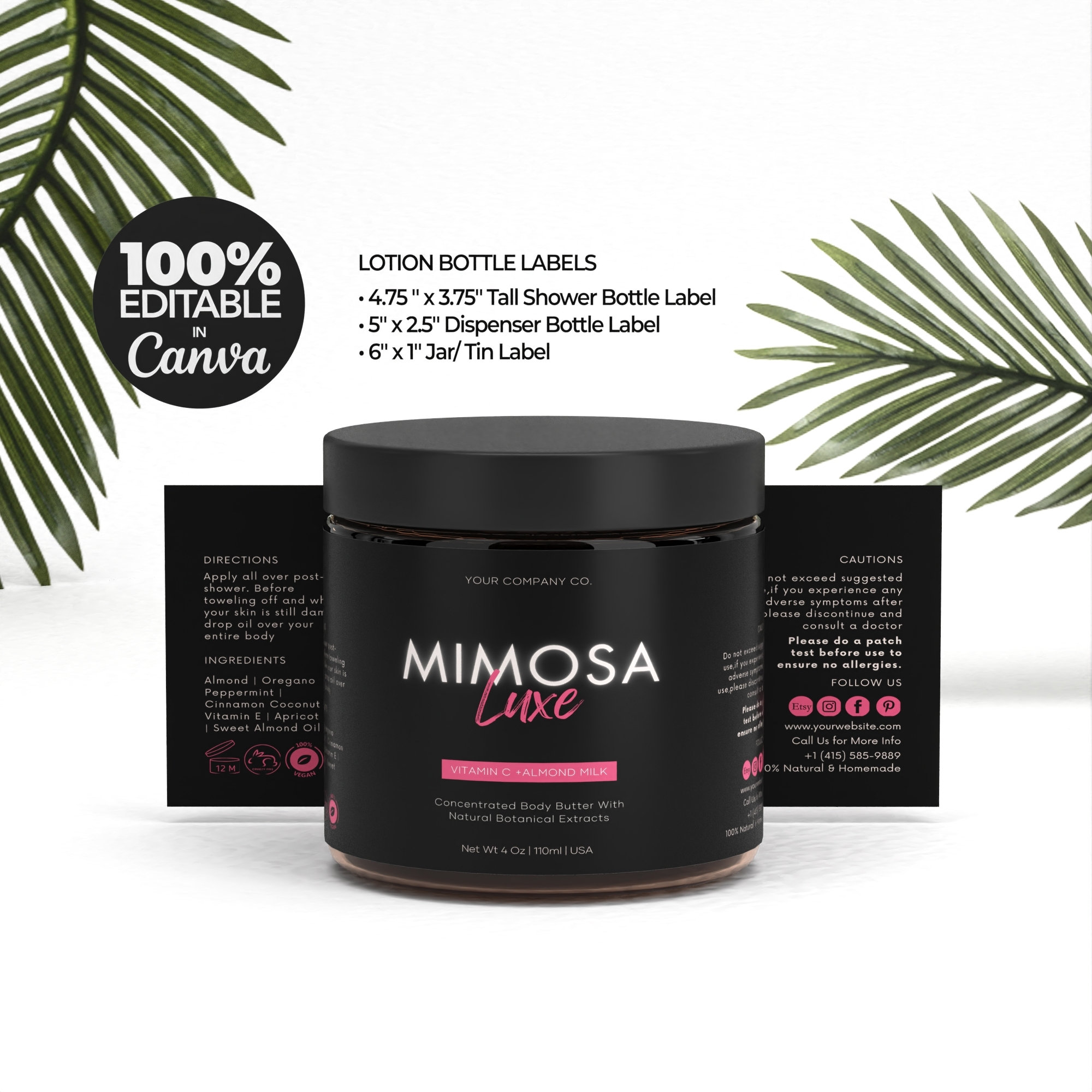 Stunning Editable Label Template Bundle, Skincare Product Label ...