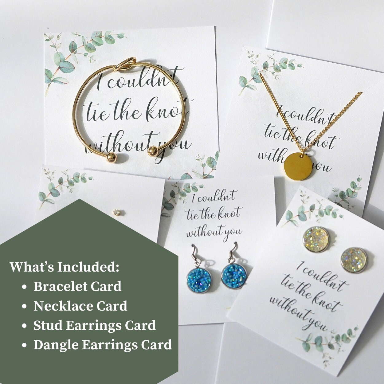 Sage Green I Couldn't Tie the Knot Without You Printable Jewelry Card ...