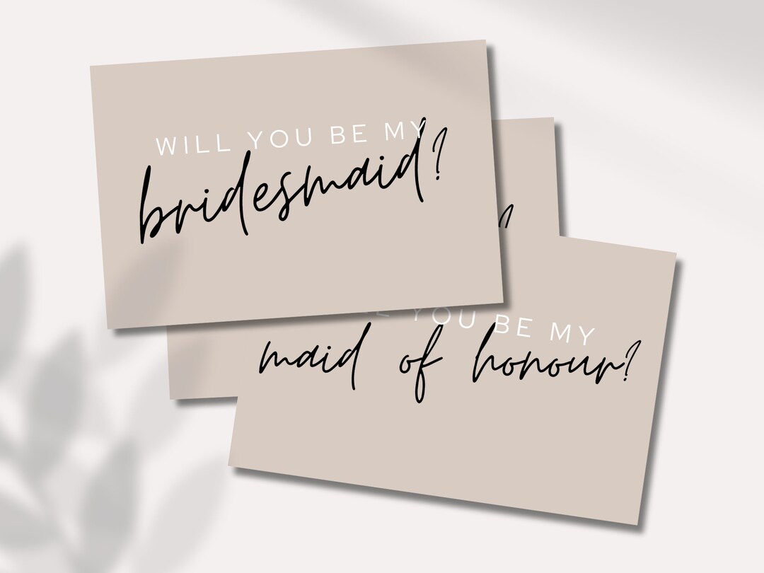 PRINTABLE Bridesmaid Proposal Card Minimalist Dusty Rose Nude Pink ...