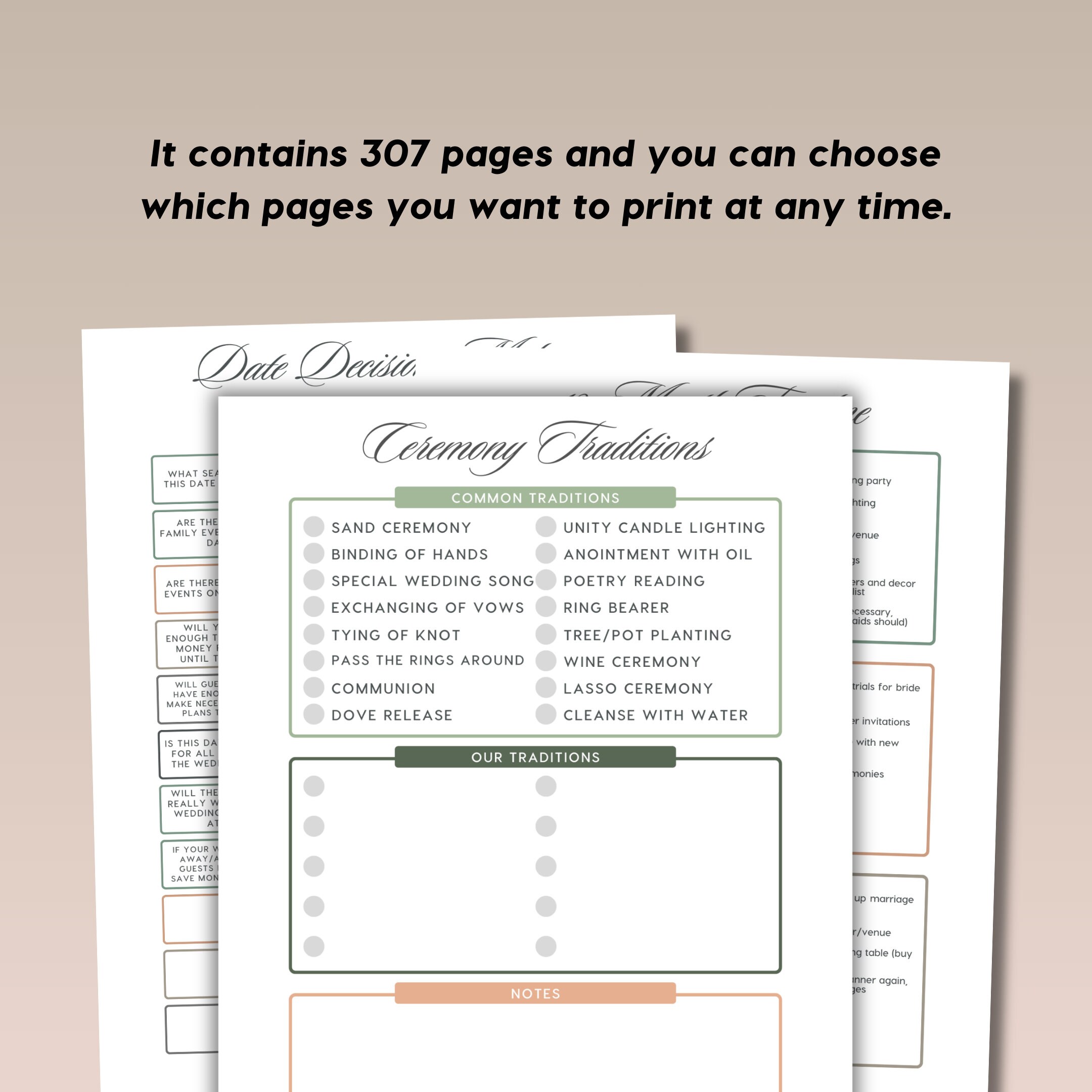 Printable Wedding Binder | Sage Green Wedding Planner Template Instant ...