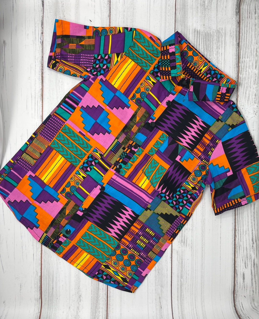 African Print Men’s Dress Shirt - Etsy