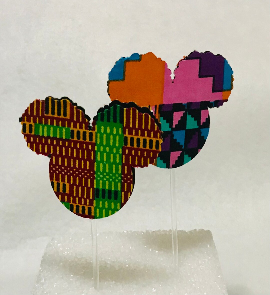 Afro Cupcake Toppers, Puff Decoration/ Kente Cupcakes Topper/ African ...