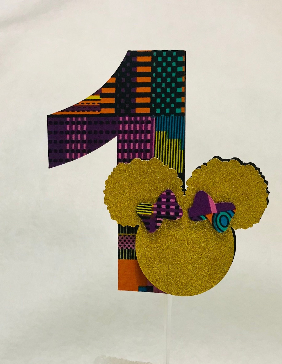 Afro Puff Cake Topper/ Kente Cake Topper - Etsy