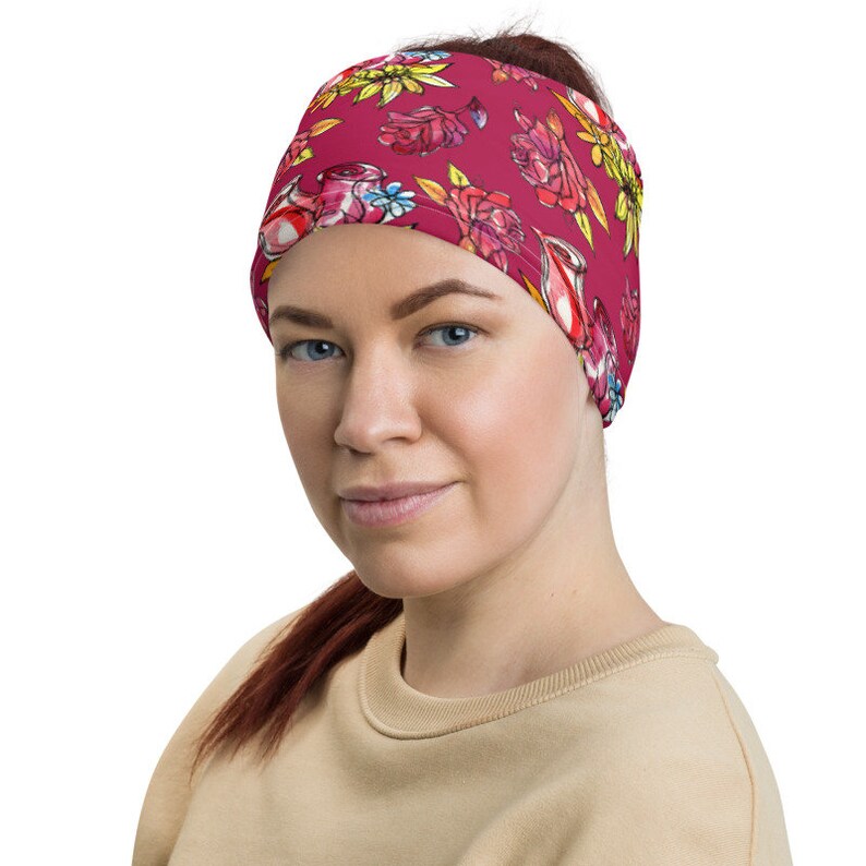 Floral Pattern Neck Gator Womens Face Mask Neck Gaiter With Etsy