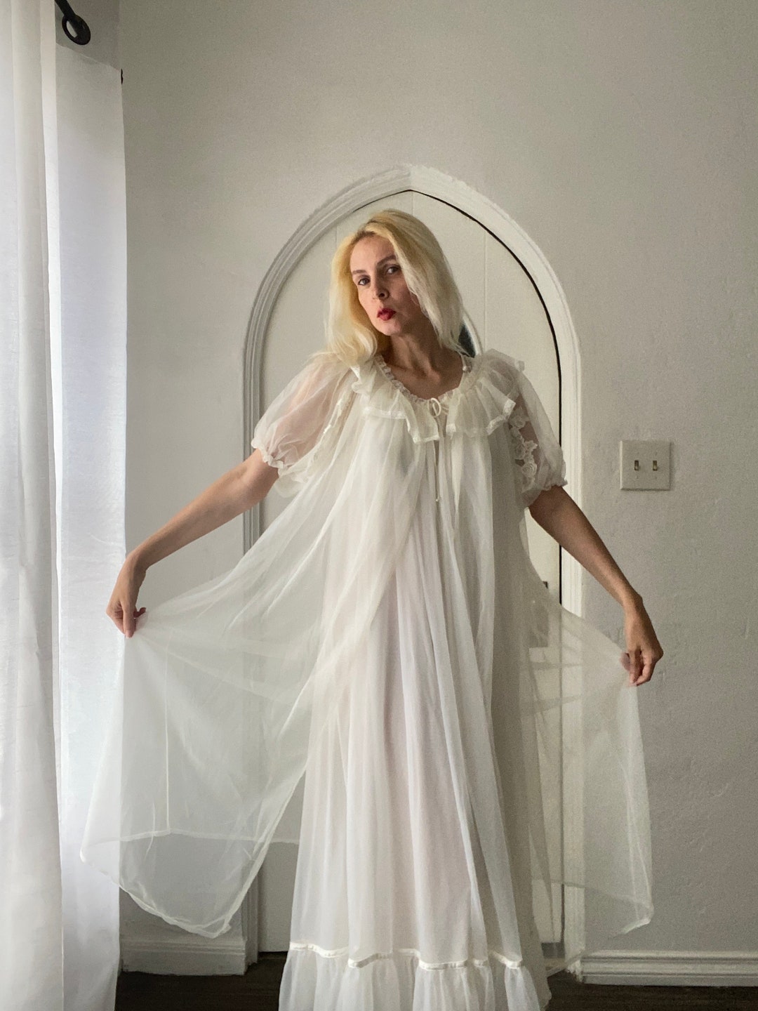 60s Sheer Robe - Etsy