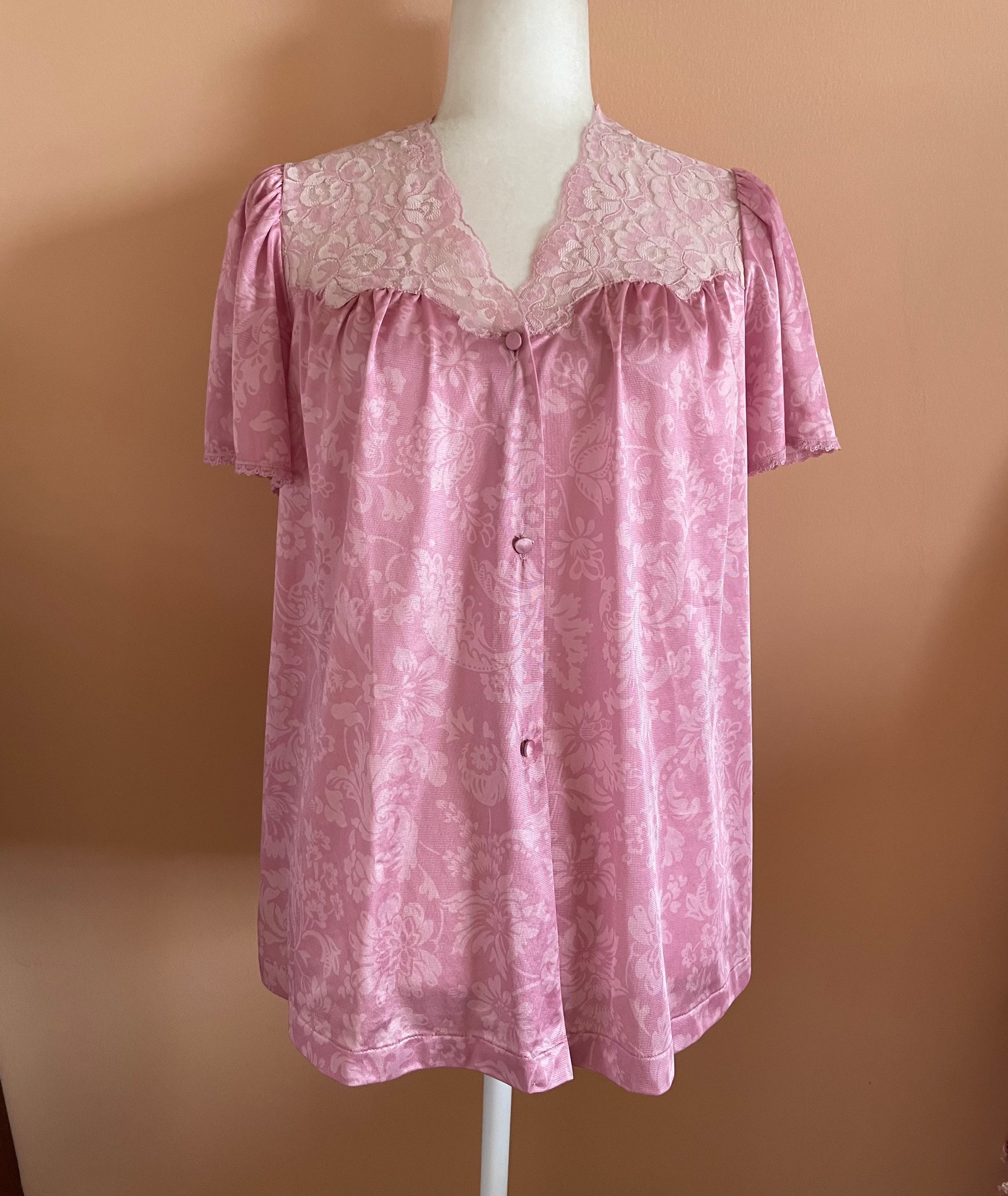 Cute Vintage 70s/80s Vanity Fair Bed Jacket/sleep Shirt - Etsy
