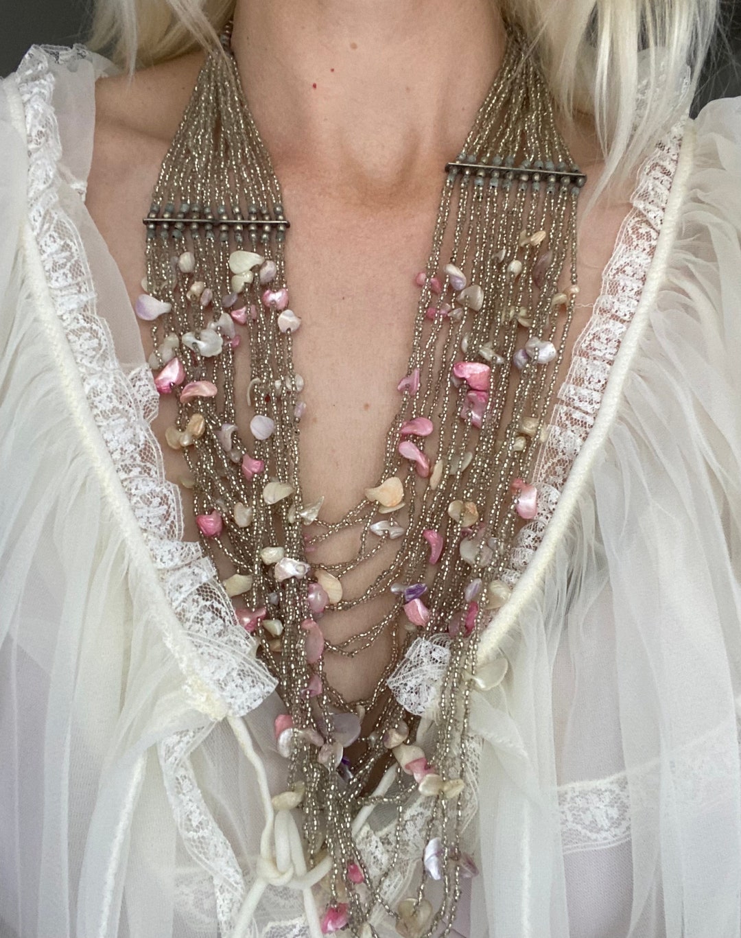 Beaded Statement Necklace - Etsy