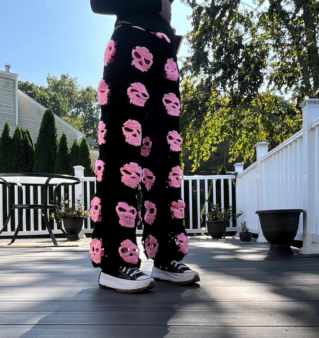 Skull Granny Square Crochet Pants - Etsy