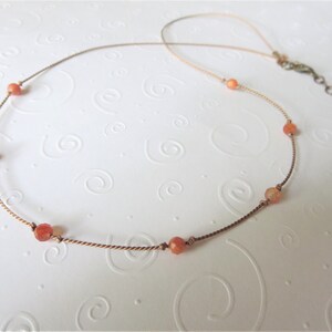 Floating Sunstone Silk String Choker Choose Length Tin Cup - Etsy