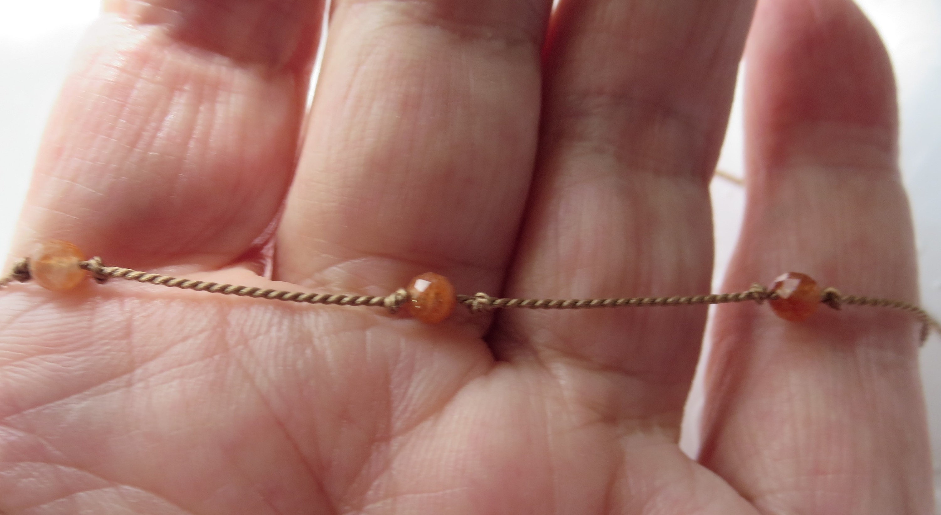 Floating Sunstone Silk String Choker Choose Length Tin Cup - Etsy