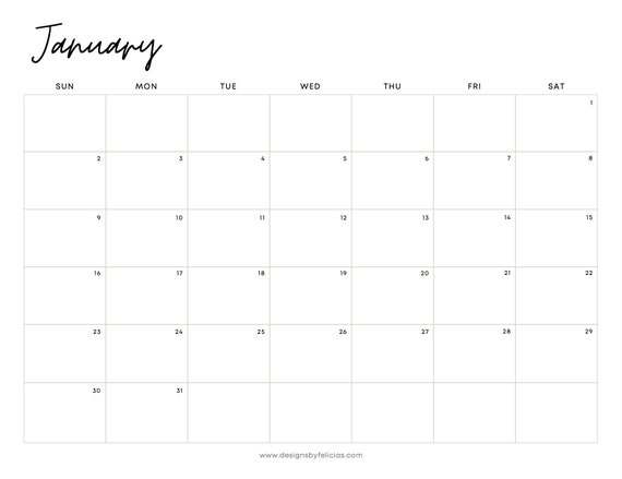 Calendar Black And White 2022